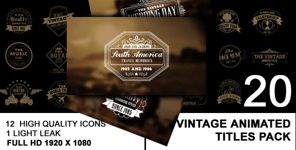 Vintage Animated Title Pack After Effects Project Files Videohive